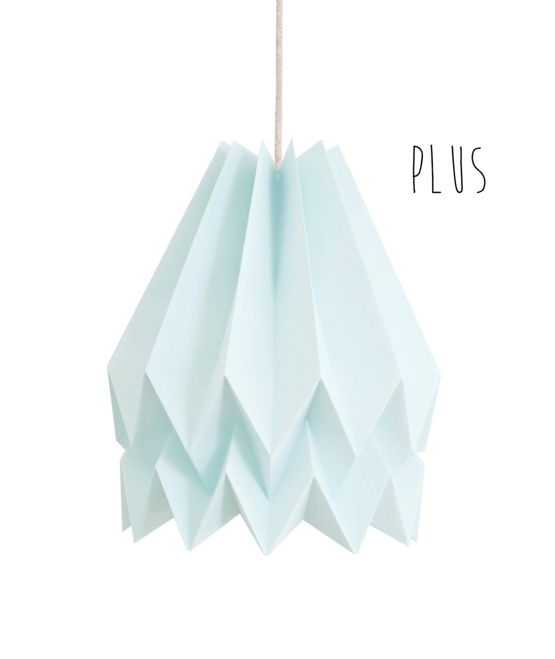 Paper Lamp, Hanging Paper Light, Origami Light | PLUS Plain Mint Blue ...