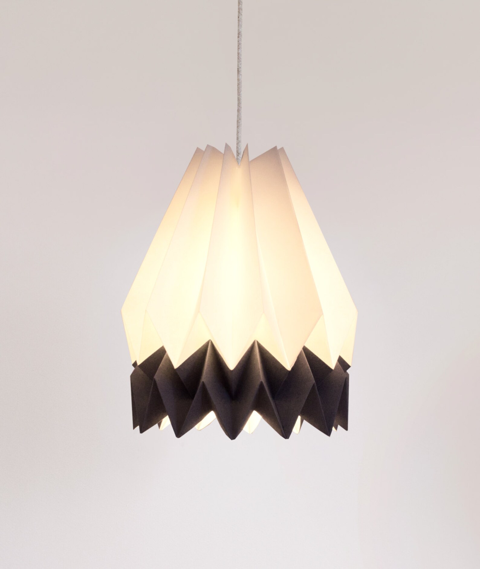 Origami Lampshade Paper Hanging Lamp Polar White With | Etsy