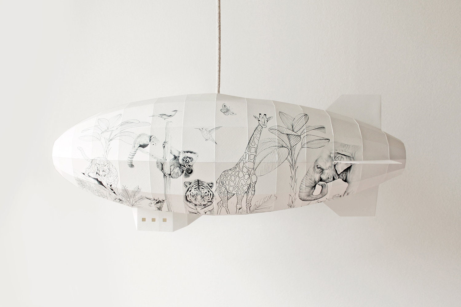 DIY Airship Download, Papercraft Low Poly 3D Template PDF, Paper Lamp ...