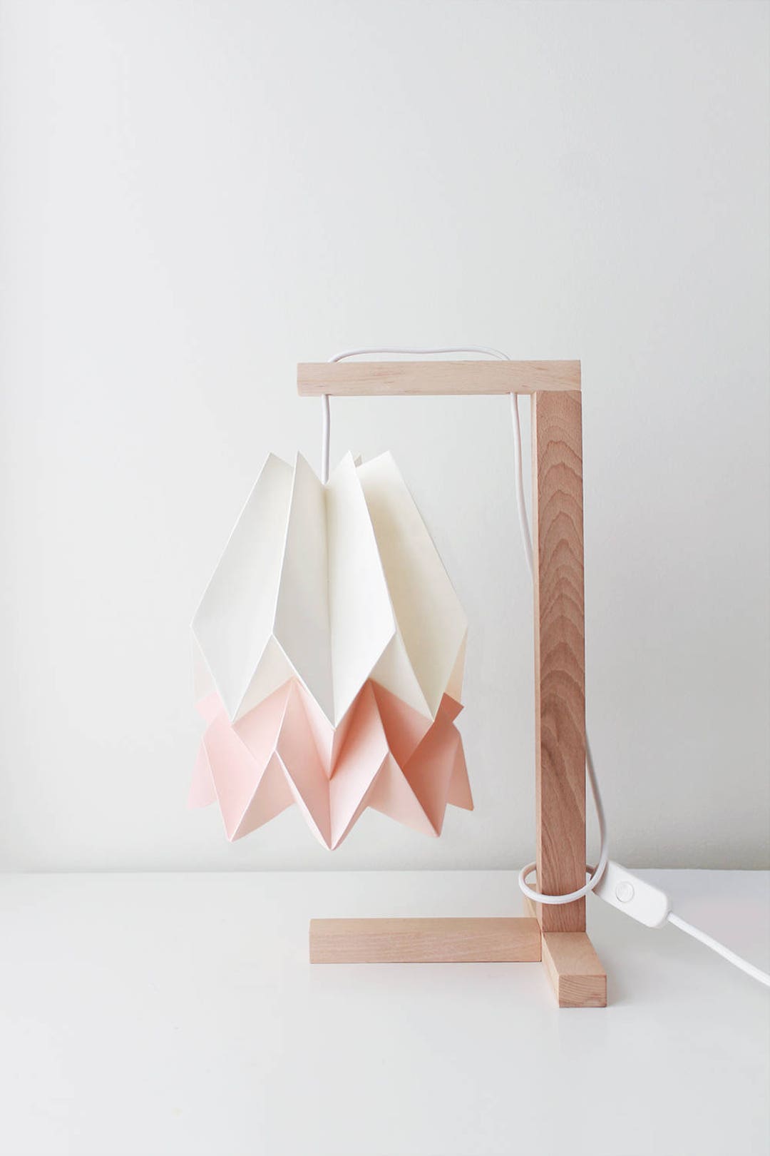 Table Lamp, Origami Lamp | Table Lamp Polar White With Pastel Pink ...