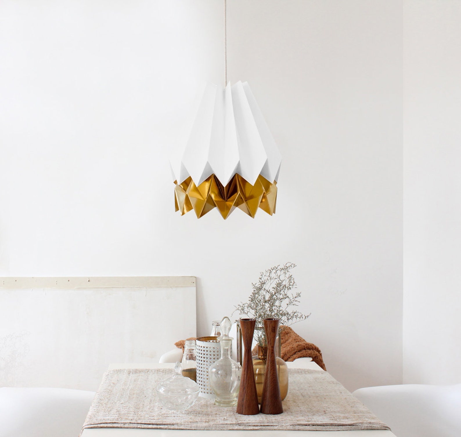 Origami Lamp Shade Ceiling Paper Lamp PLUS Polar White With - Etsy