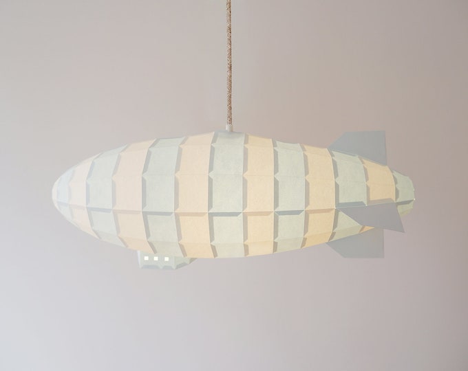 DIY Airship Download Stripe, Papercraft Low Poly 3D Template PDF, Paper ...