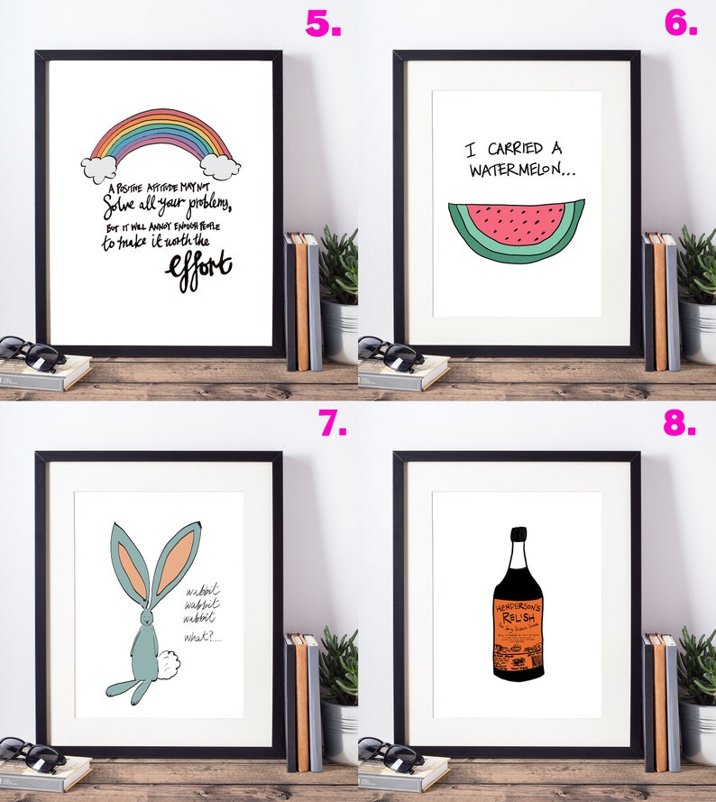 Miserable Cow Mix 'N' Match Illustrated Digital Prints A5 A4 by Small ...