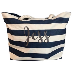 Natural Embroidered Personalised Beach Bag Personalised Tote - Etsy UK