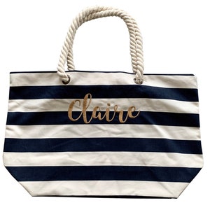 Natural Embroidered Personalised Beach Bag Personalised Tote - Etsy UK