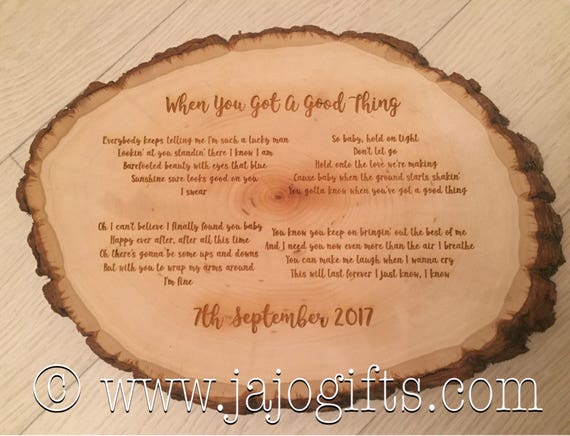Wedding First Dance Lyrics Engraved Wood Log Slice Perfect - Etsy UK