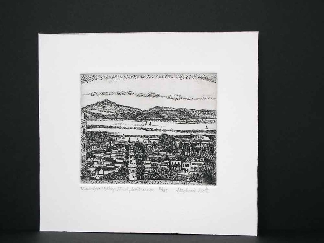 View From Vallejo Street, San Francisco-original Etching & Engraving ...