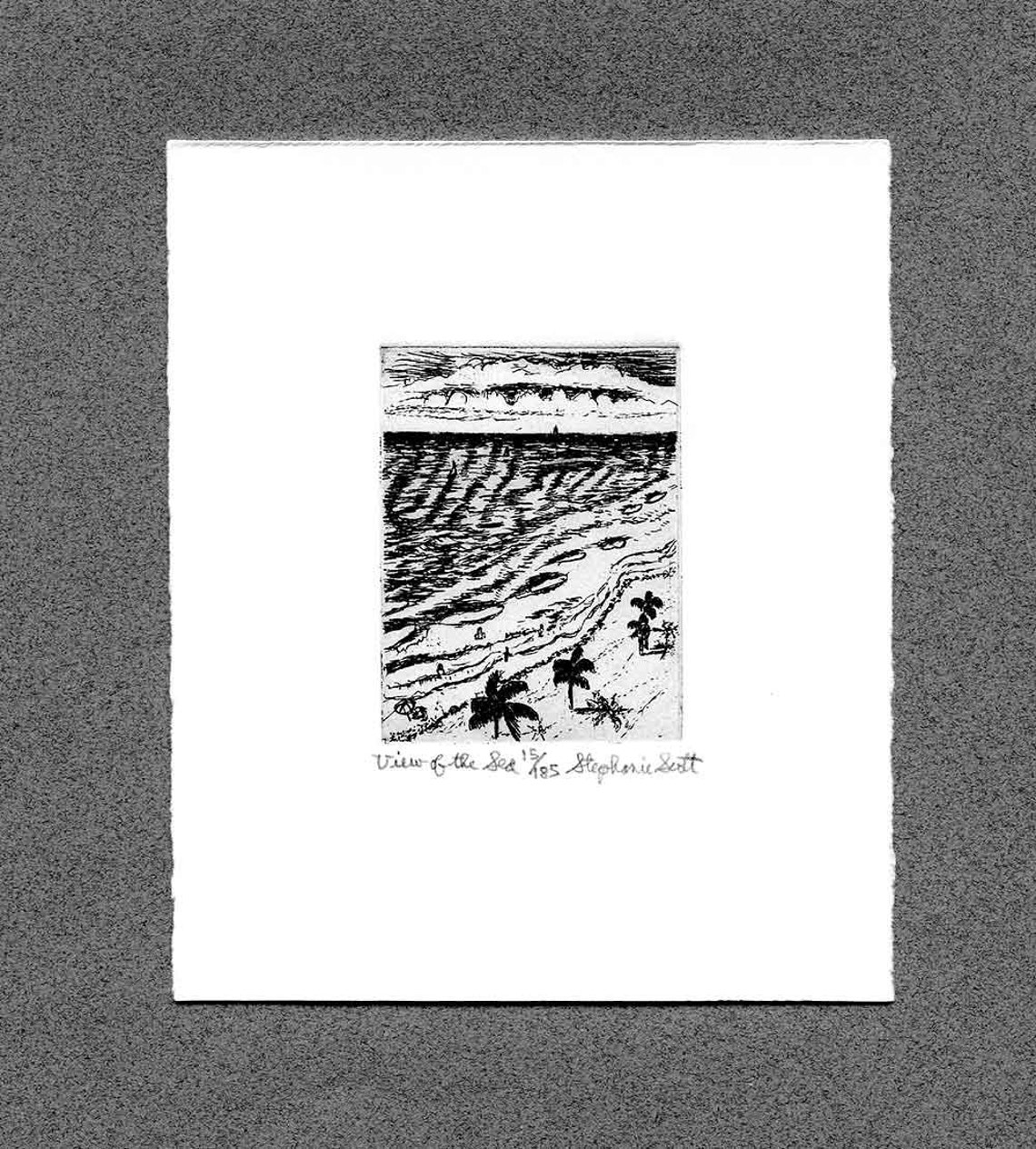 View of the Sea - Original Intaglio Etching & Engraving, Hand-printed ...