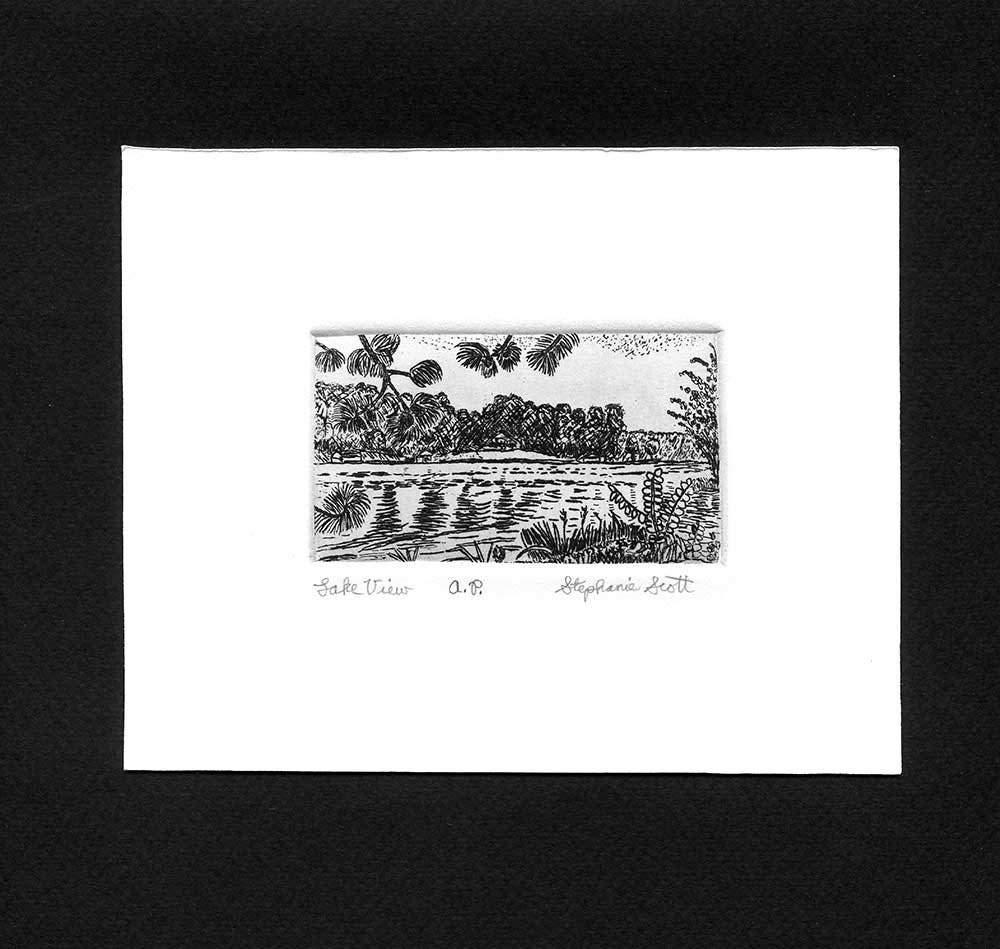 Lake View Original Intaglio Etching & Engraving, "lake View" Hand ...