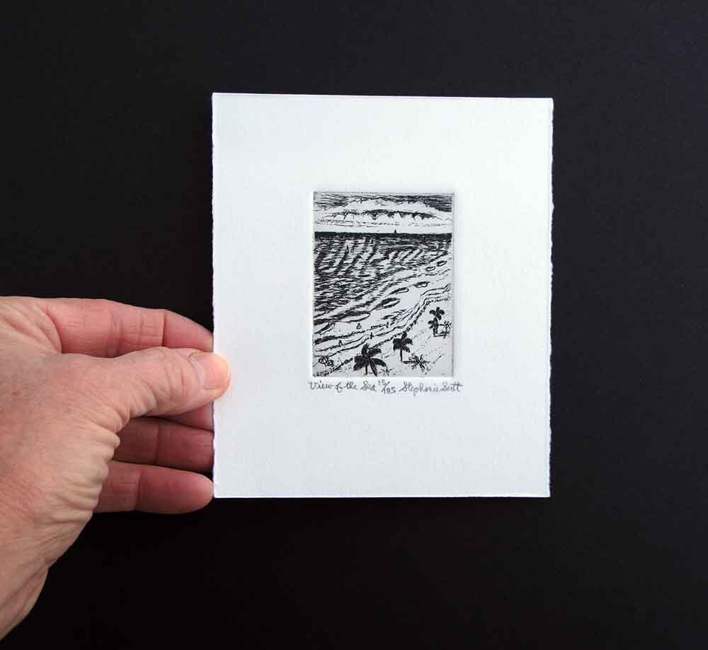 View of the Sea - Original Intaglio Etching & Engraving, Hand-printed ...