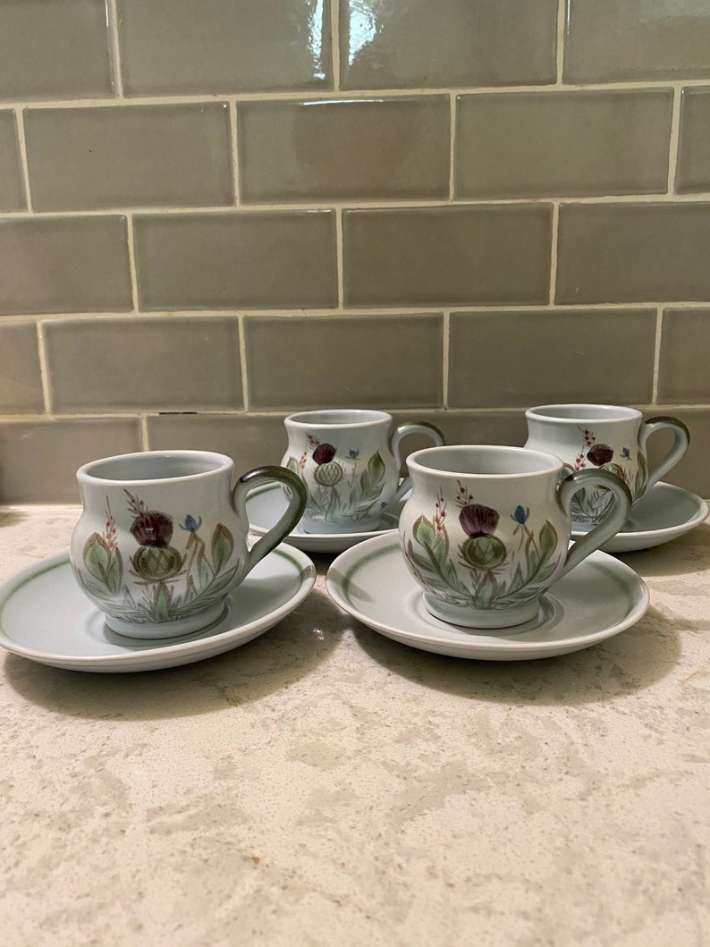 Buchan Thistle Ware Cups and Saucers - Etsy