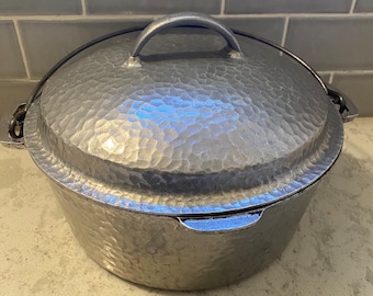 Vintage Wagner Ware Sidney Hammered Aluminum Roaster Pot/ Dutch Oven ...