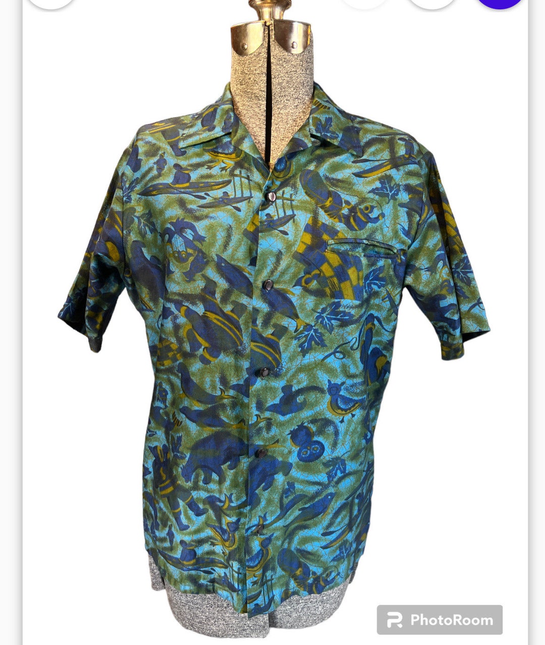 Vintage Hawaiian Style Shirt With Northern Canada Theme Inuit - Etsy