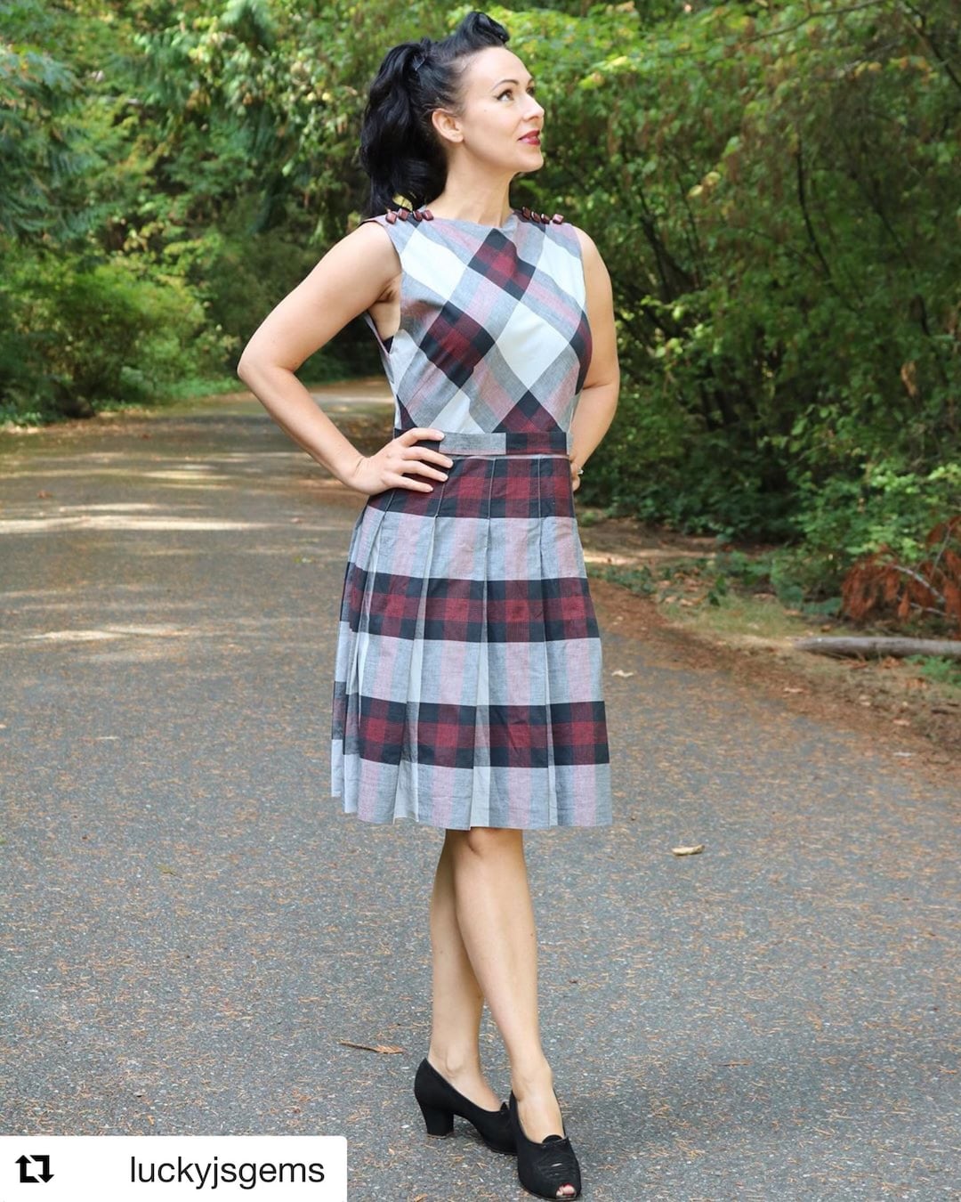 1940s Fall School Girl Pinafore Dress Plaid - Etsy
