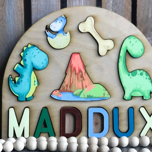 Dinosaur Themed Name Puzzle for Toddlers. Great Gift and - Etsy