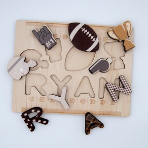 Football Themed Name Puzzle for Kids. Football First Birthday Party ...