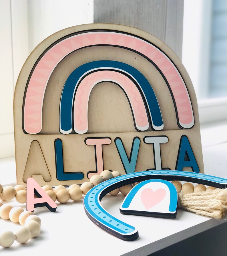 Rainbow Baby Name Puzzle for Kids/personalized Name Puzzle/ - Etsy