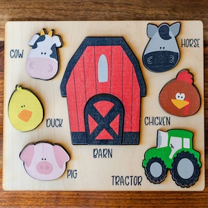 On the Farm Non Personalized Wooden Puzzle/ Farm Life/ Farmhouse ...