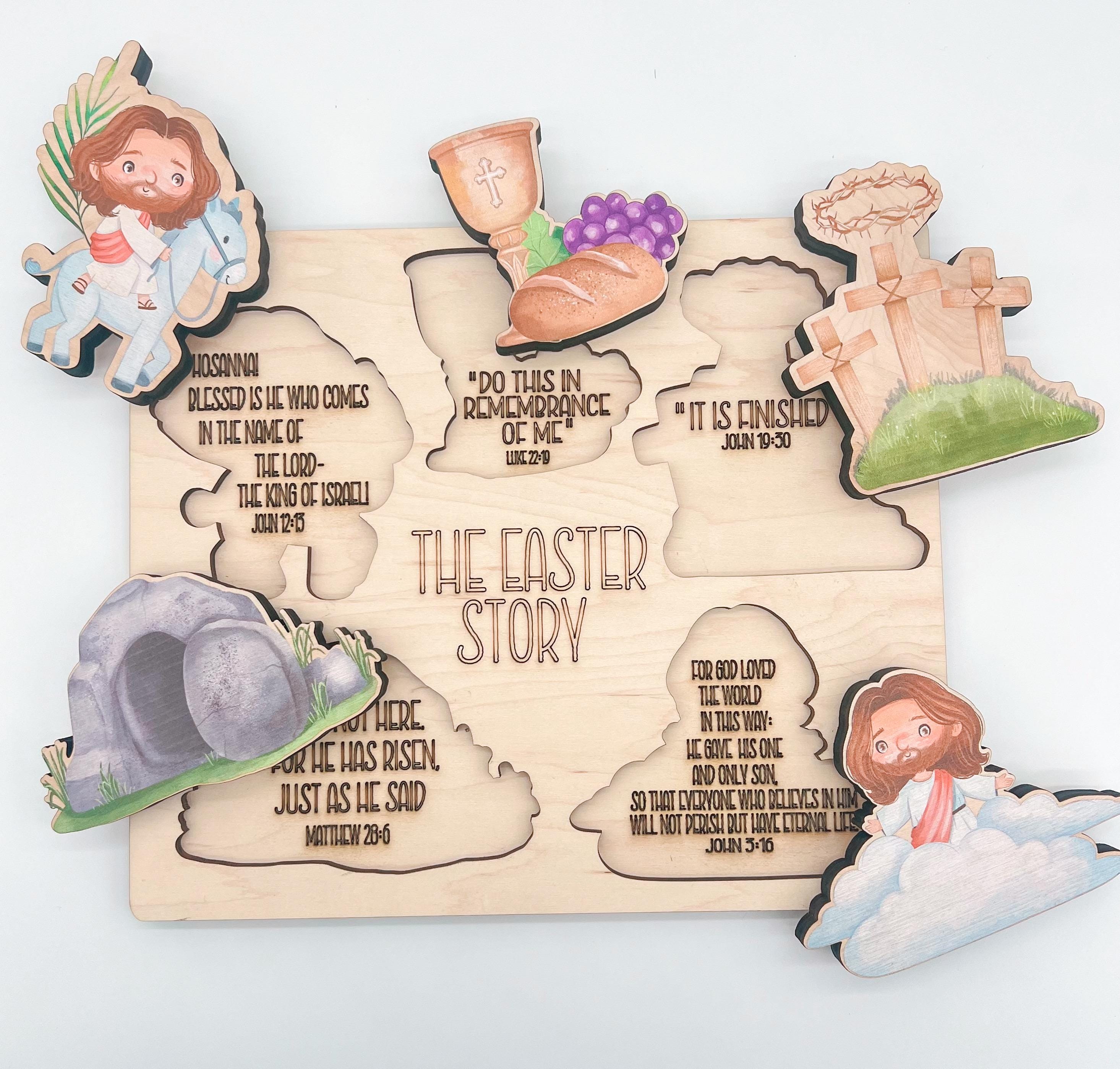 Easter Story Puzzle: Wooden Montessori Bible Toy - Etsy