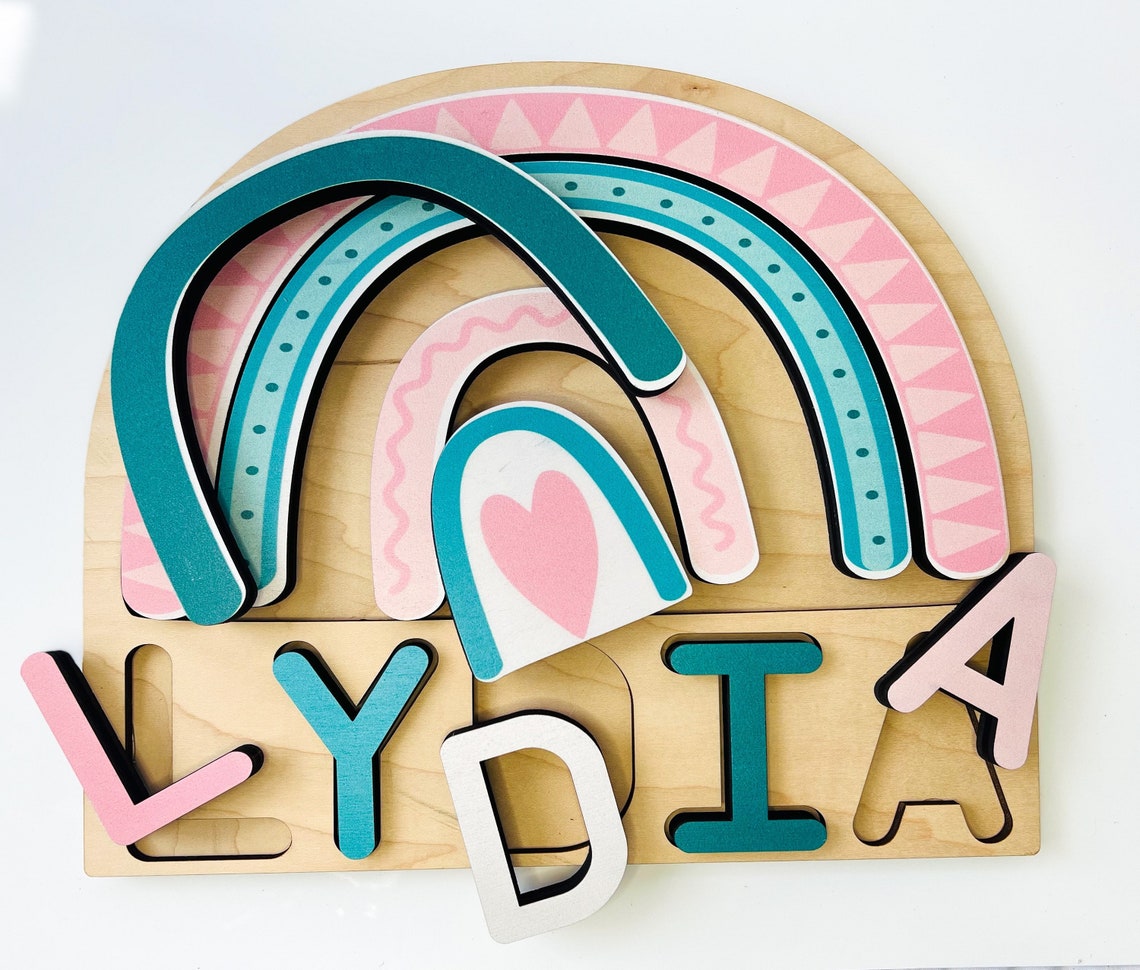 Rainbow Baby Name Puzzle for Kids/personalized Name Puzzle/ - Etsy