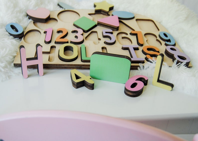 Name Shapes and Numbers Puzzle for Toddlers/ Montessori - Etsy