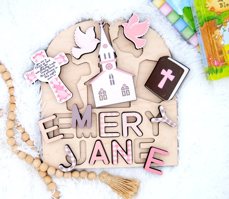 Baby Dedication Name Puzzle/ Wooden Name Puzzle/ Personalized Name ...