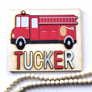 Fire Truck Themed Name Puzzle | Etsy