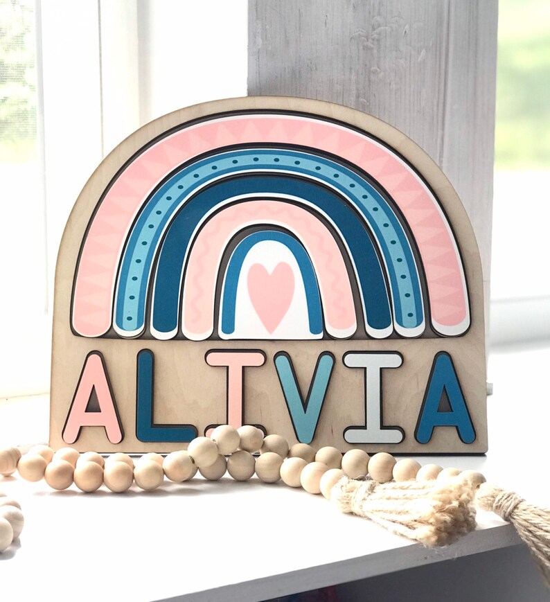 Rainbow Baby Name Puzzle for Kids/personalized Name Puzzle/ - Etsy