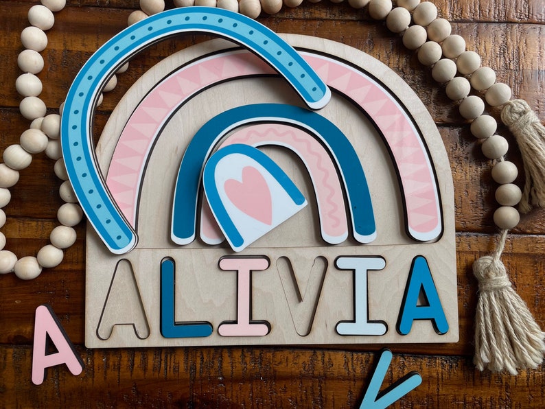 Rainbow Baby Name Puzzle for Kids/personalized Name Puzzle/ - Etsy