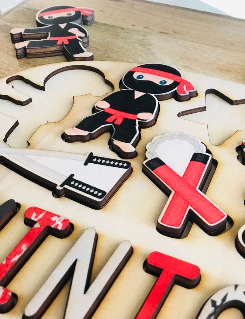 Ninja Name Puzzle for Kids - Etsy