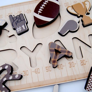 Football Themed Name Puzzle for Kids. Football First Birthday Party ...