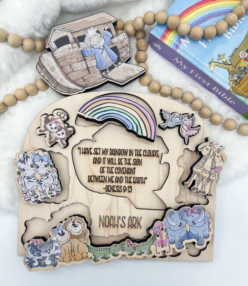 Bible Set of 5 Puzzles/ Christian Gift for Kids/ Montessori Toys ...