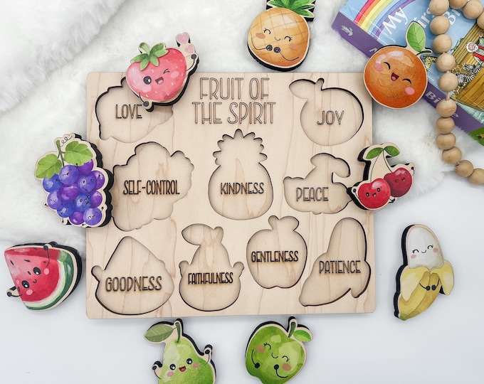 Fruit of the Spirit Puzzle, Galatians 5:22-23, Kids Puzzle, Christian, Bible, Wooden Puzzle - Etsy