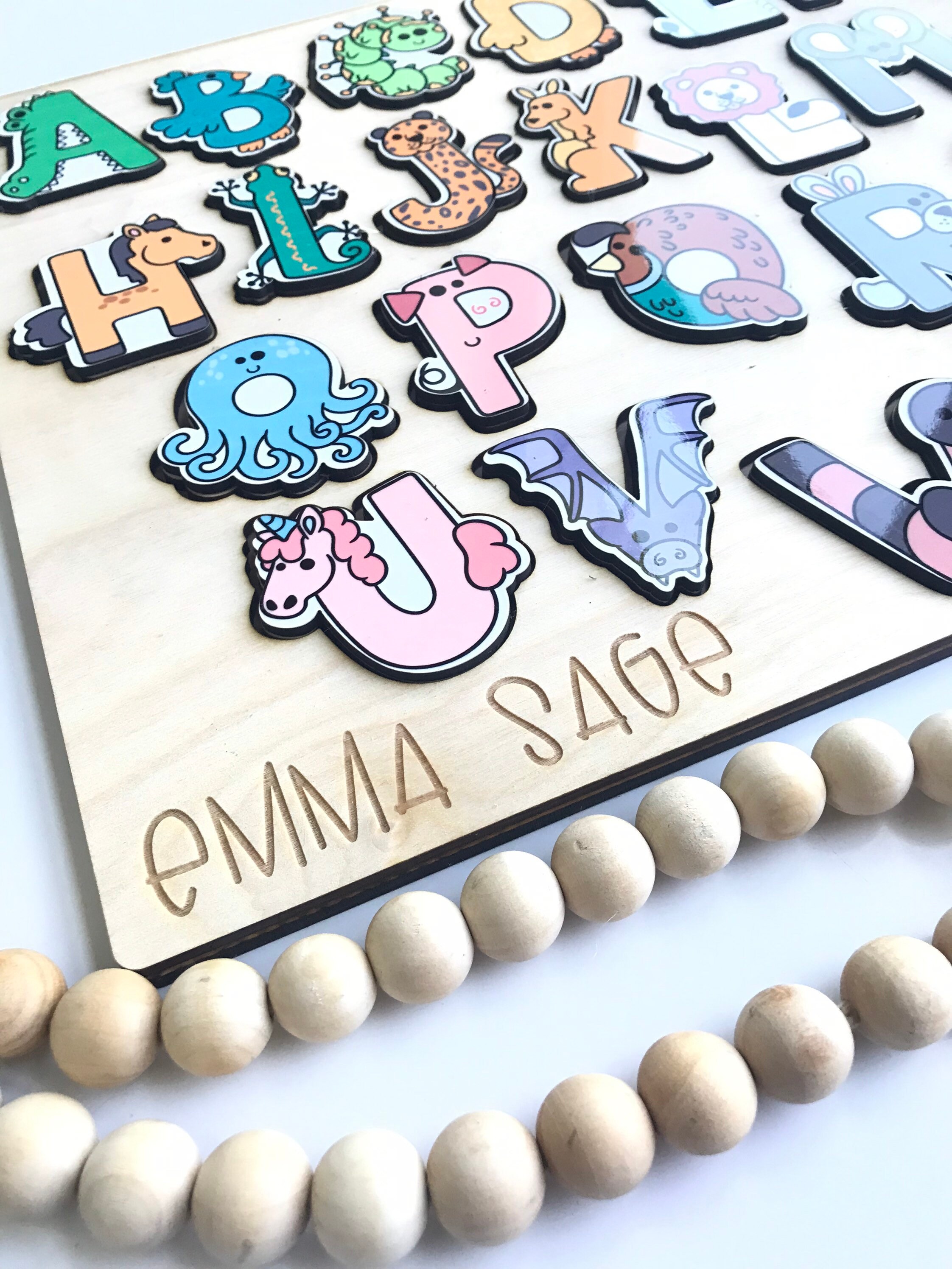 Personalized Animal Alphabet Puzzle Great for Baby Showers | Etsy