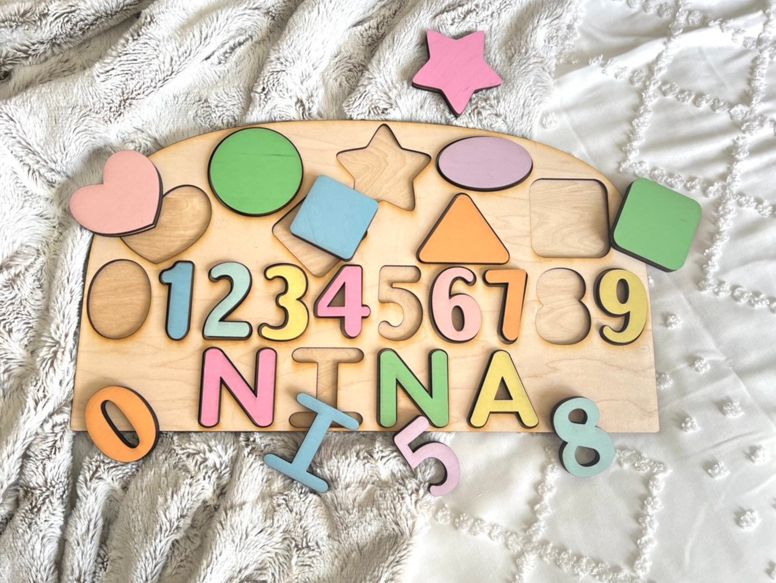 Name Shapes and Numbers Puzzle for Toddlers/ Montessori - Etsy