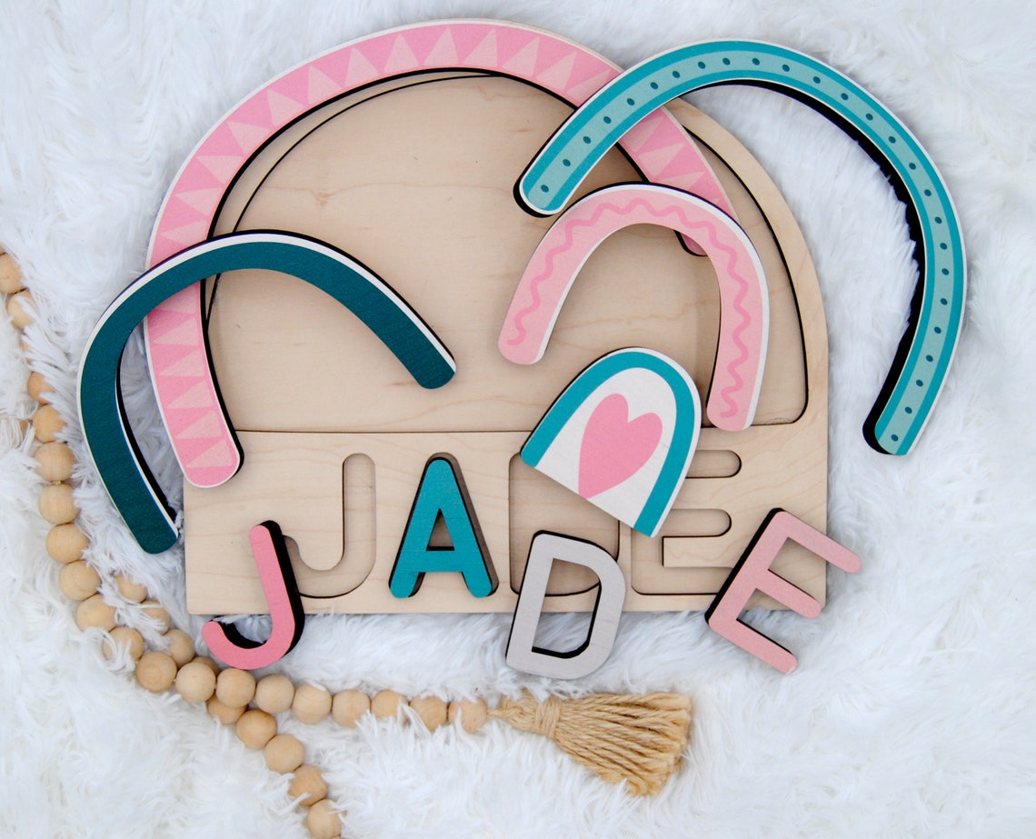 Rainbow Baby Name Puzzle for Kids/personalized Name Puzzle/ - Etsy
