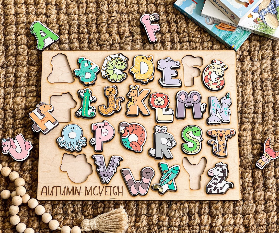 Personalized Animal Alphabet Puzzle Great for Baby Showers, Birthday ...
