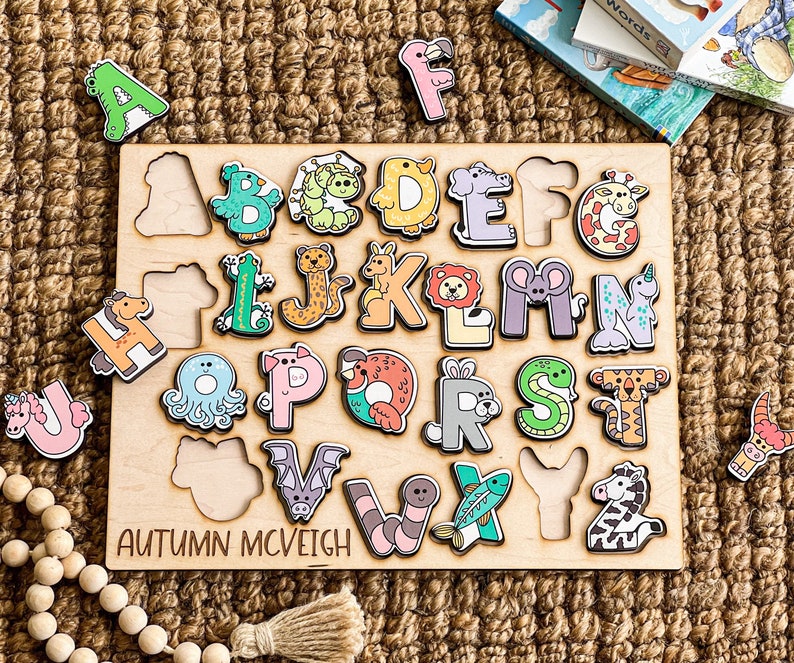Personalized Animal Alphabet Puzzle Great for Baby Showers - Etsy