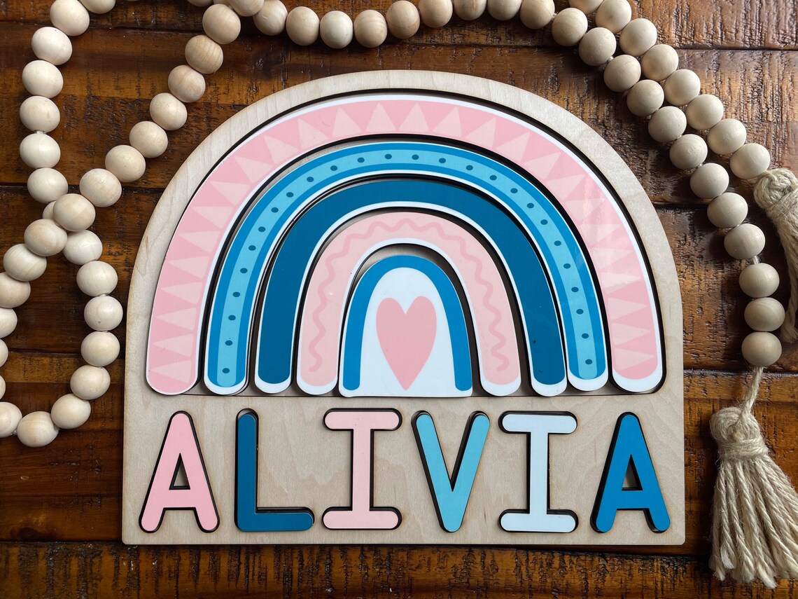 Rainbow Baby Name Puzzle for Kids/personalized Name Puzzle/ - Etsy