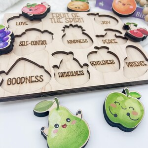 Fruit of the Spirit Puzzle: Wooden Montessori Toy, Christian Gift - Etsy