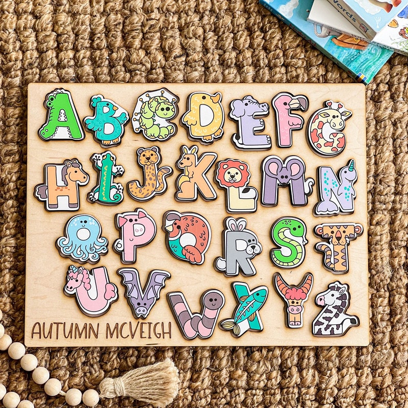 Alphabet Animal Puzzle - Etsy
