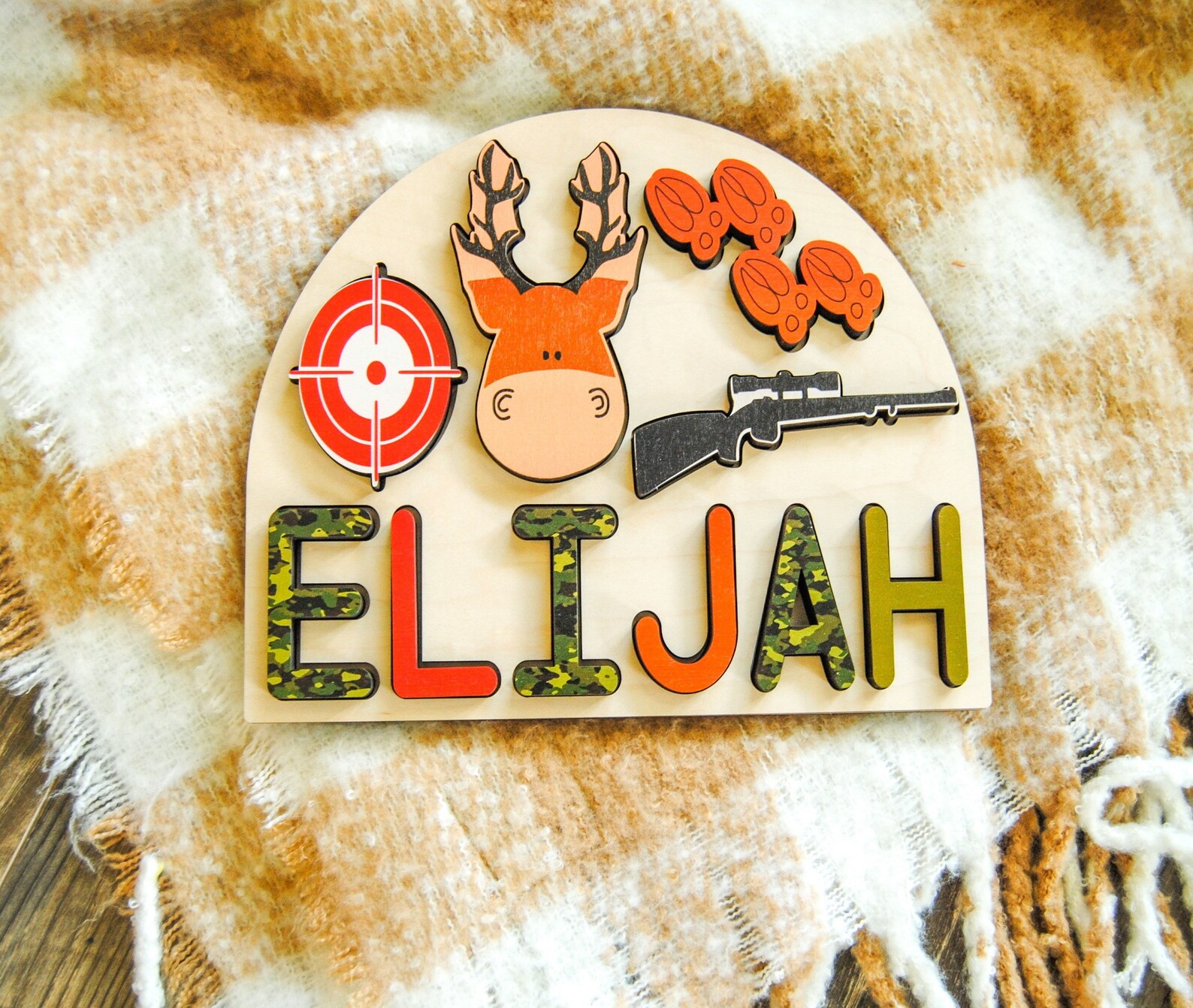 Deer Hunting Themed Name Puzzle for Kids and Toddlers. Gift - Etsy