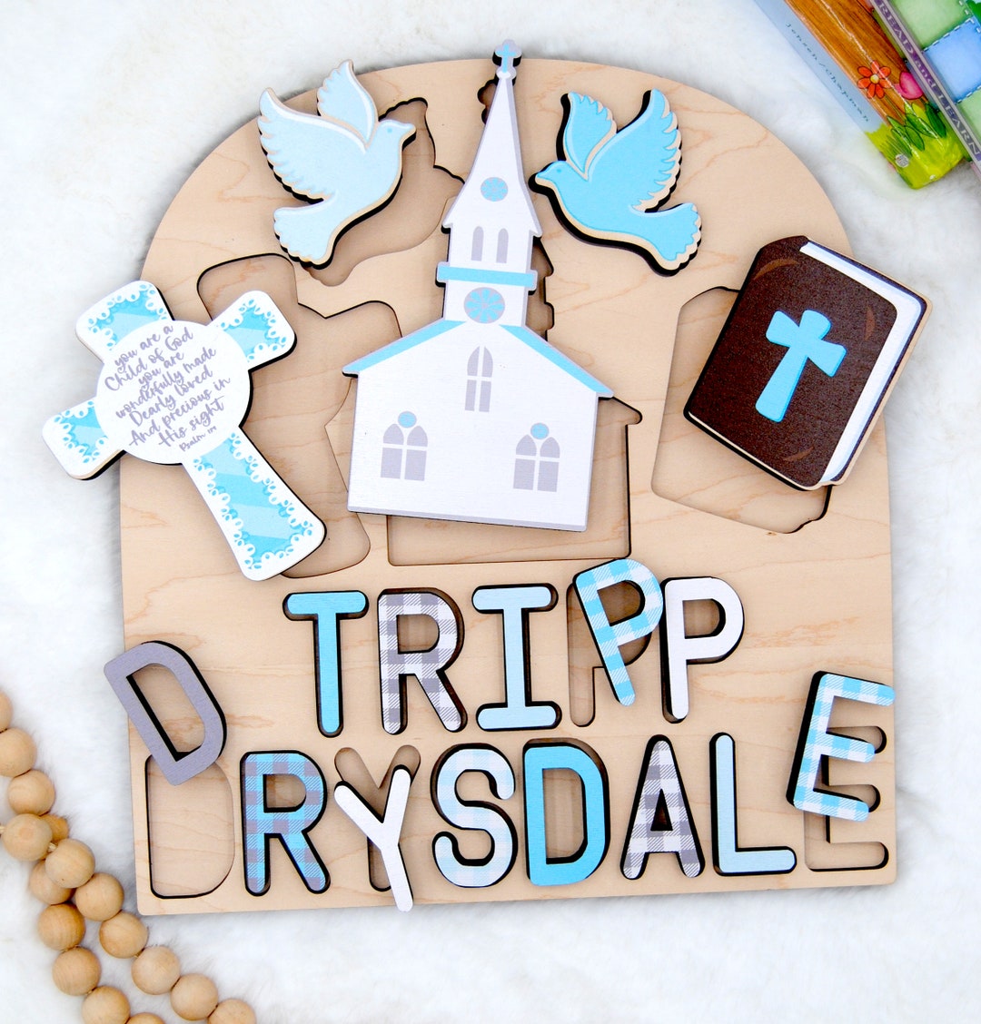 Baby Dedication Name Puzzle/ Wooden Name Puzzle/ Personalized Name ...