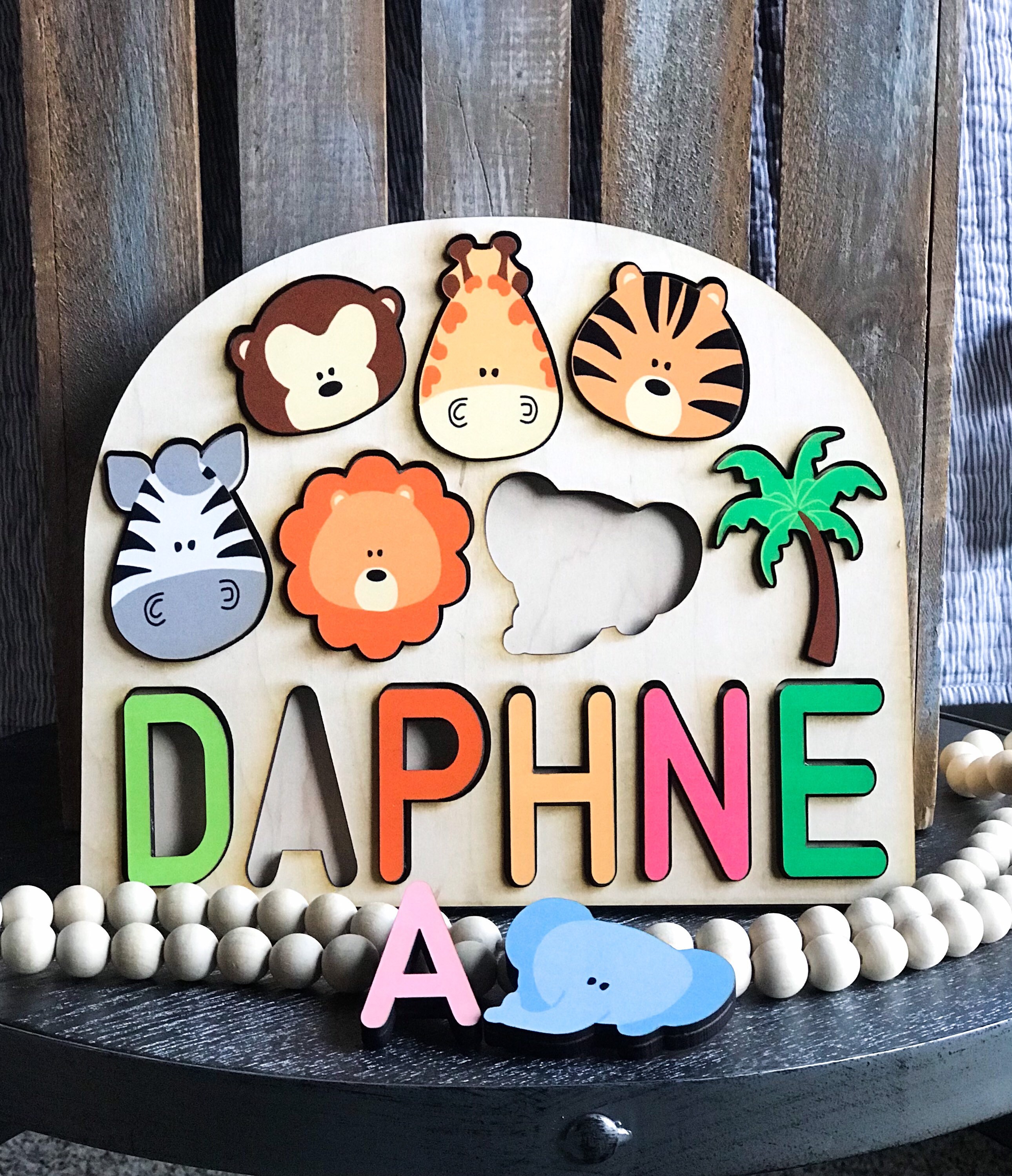 Safari Jungle Zoo Themed Name Puzzle Gift for Kids | Etsy