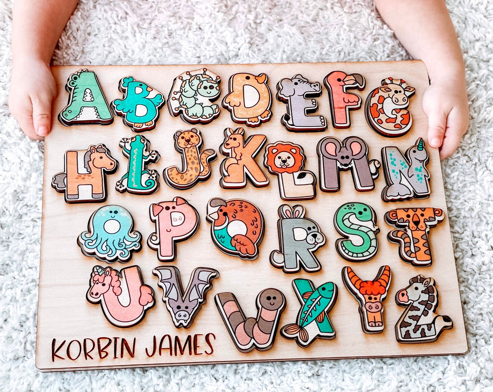 Personalized Animal Alphabet Puzzle Great for Baby Showers - Etsy
