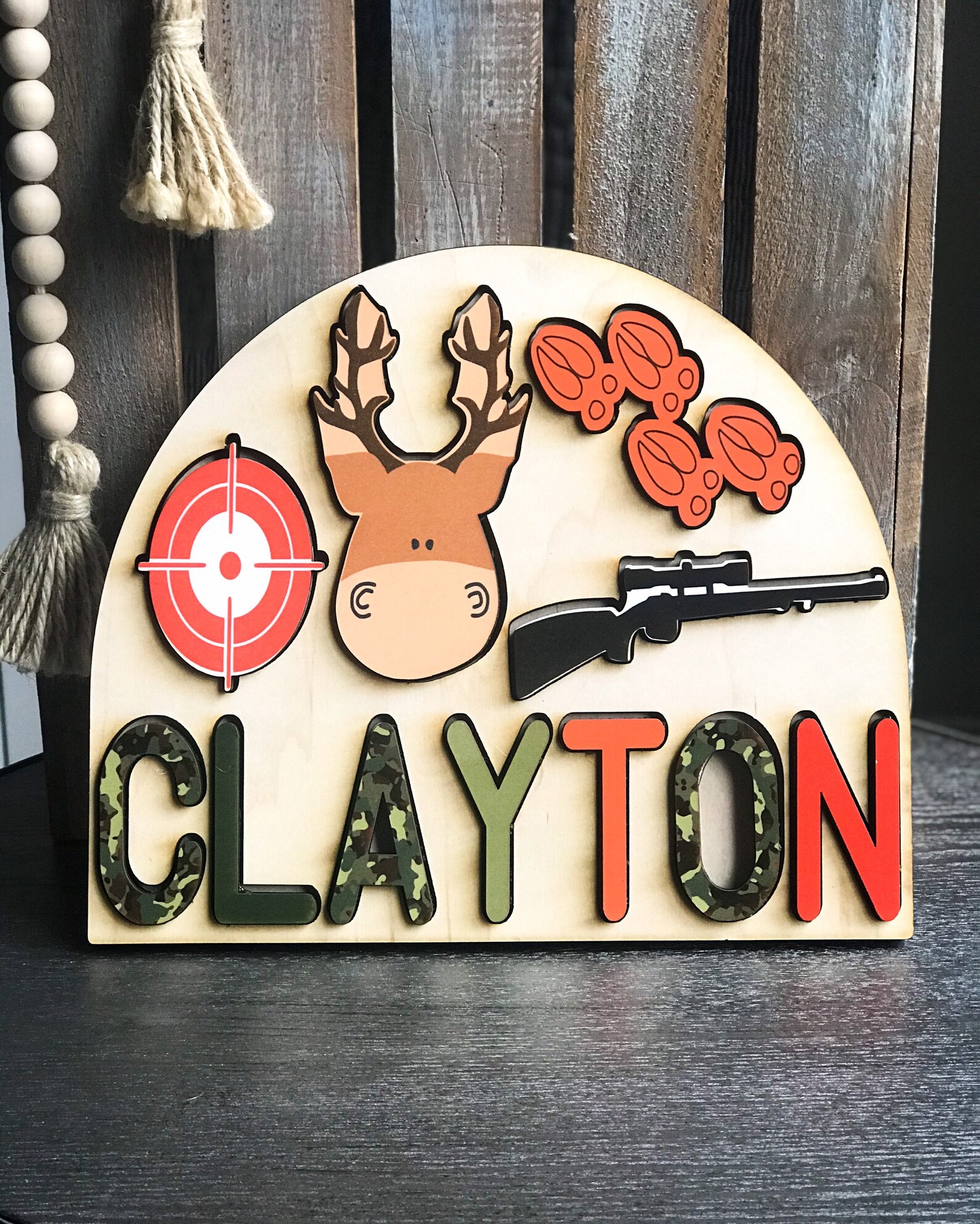 Deer Hunting Themed Name Puzzle for Kids and Toddlers. Gift - Etsy