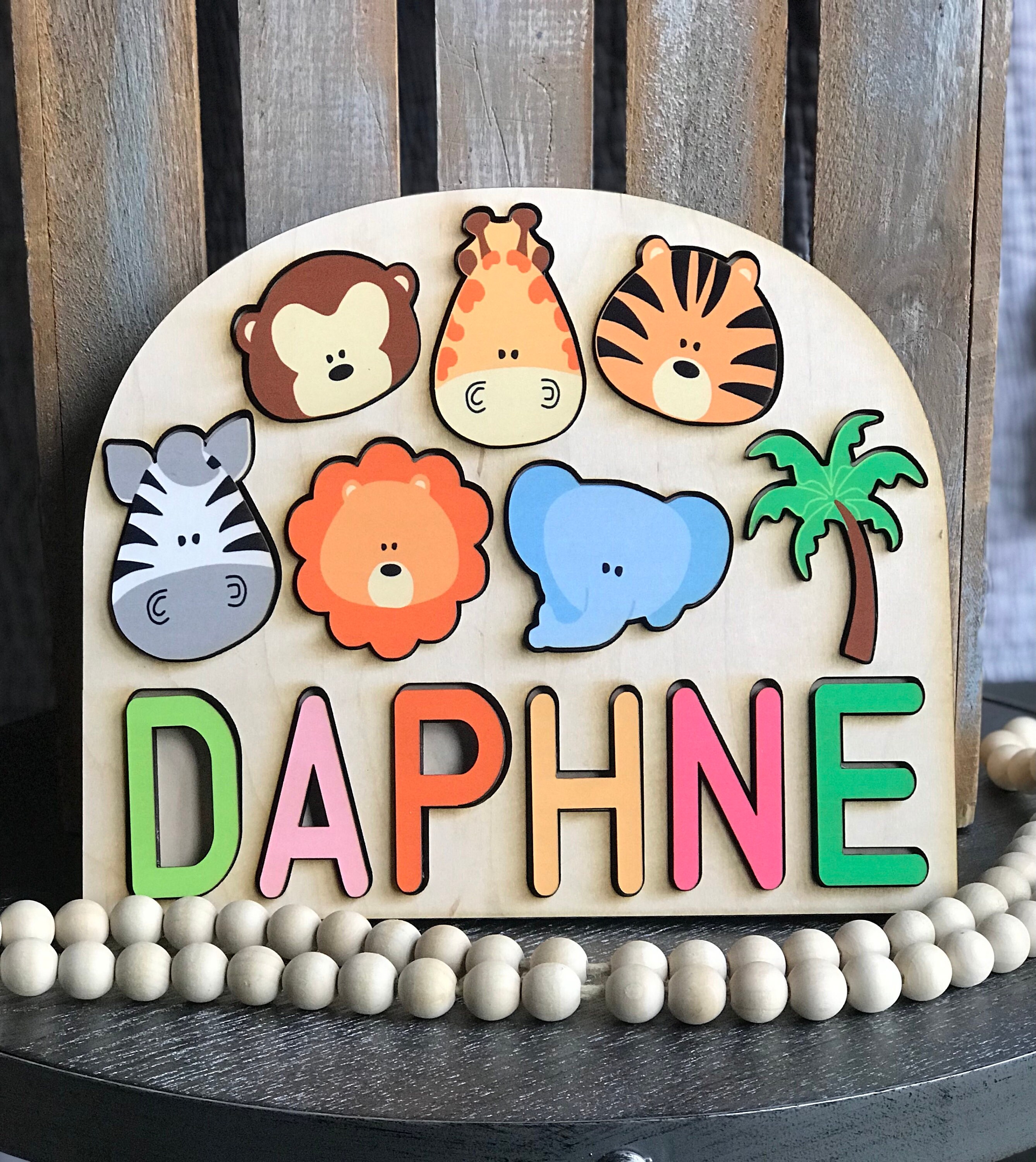 Safari Jungle Zoo Themed Name Puzzle Gift for Kids | Etsy