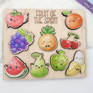 Fruit of the Spirit Puzzle: Wooden Montessori Toy, Christian Gift - Etsy