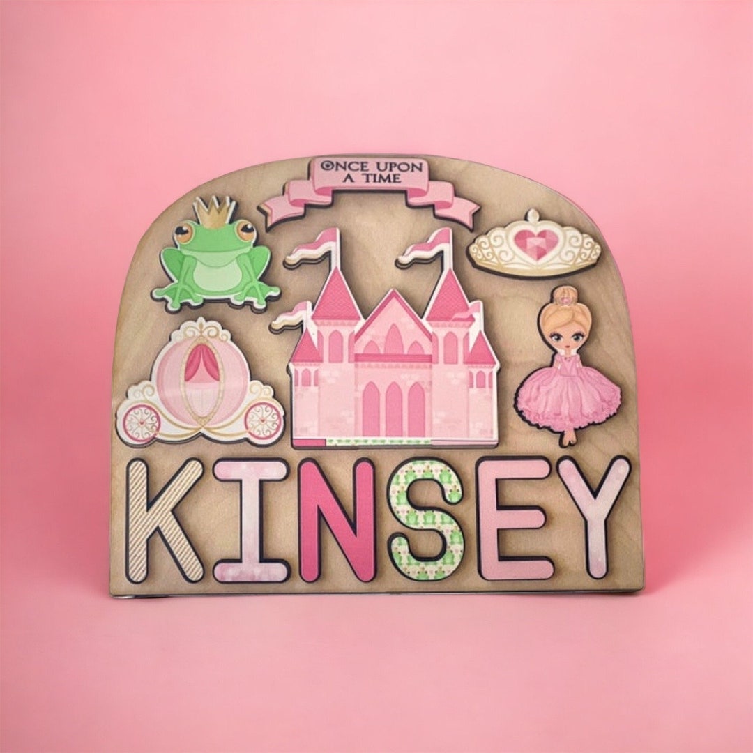 Once Upon a Time Princess Name Puzzle for Kids/ Wooden Name Puzzle ...
