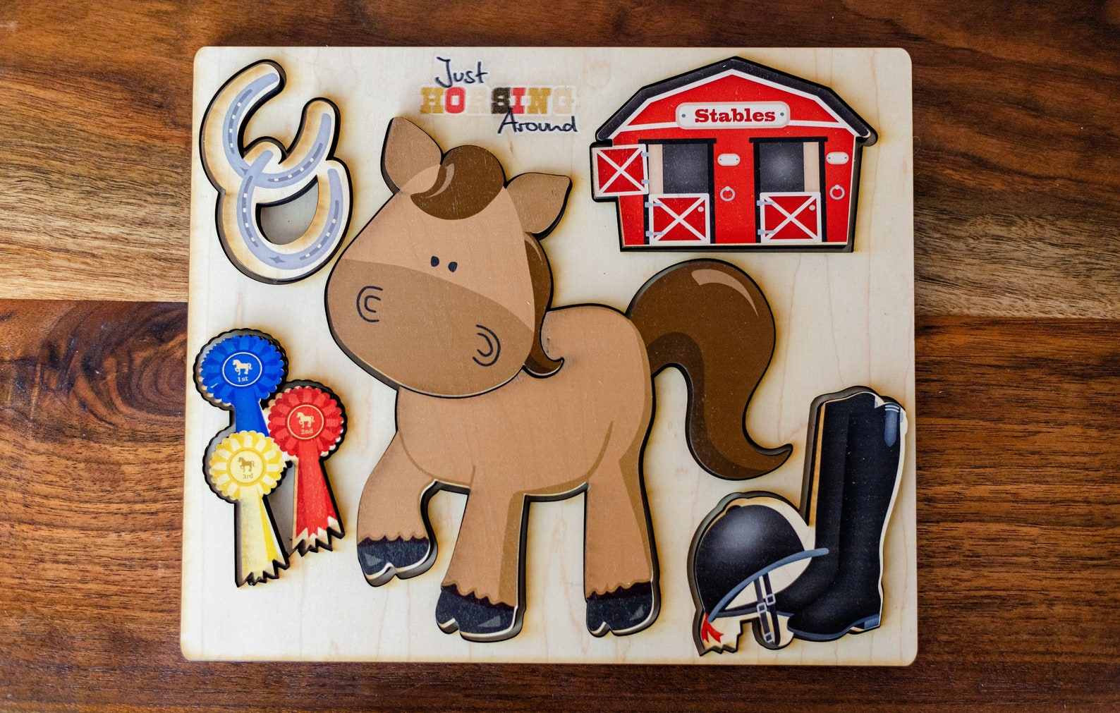 Equestrian Horse Wooden Puzzle for Kids - Etsy